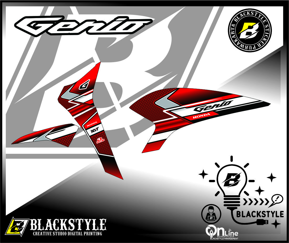 STICKER GENIO / STRIPING HONDA GENIO VARIASI POLET RACING MOTOR MATIC ...
