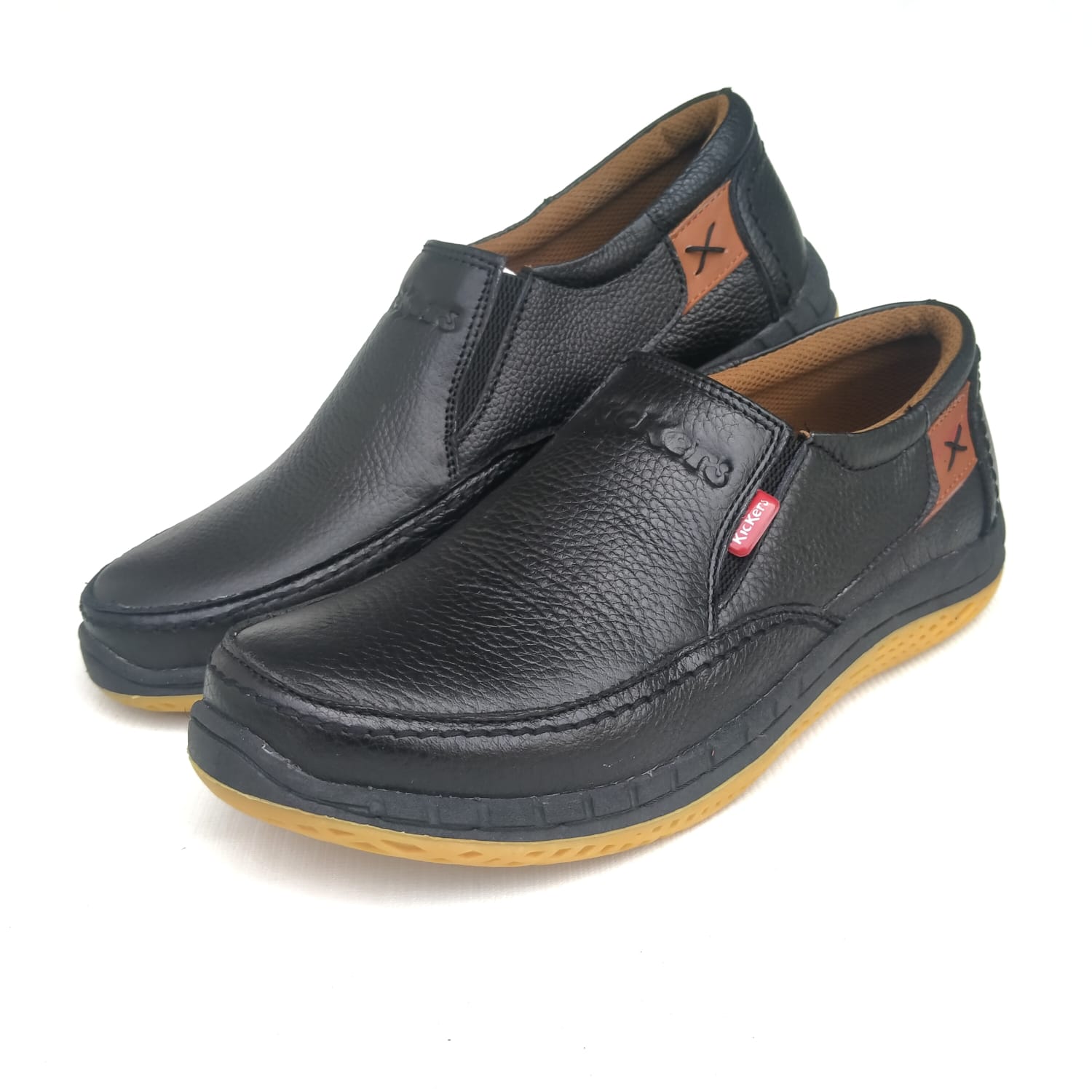 Sepatu Kulit Pria Slip On Selop Bahan Kulit sapi Murah Keren dan Elegan ...