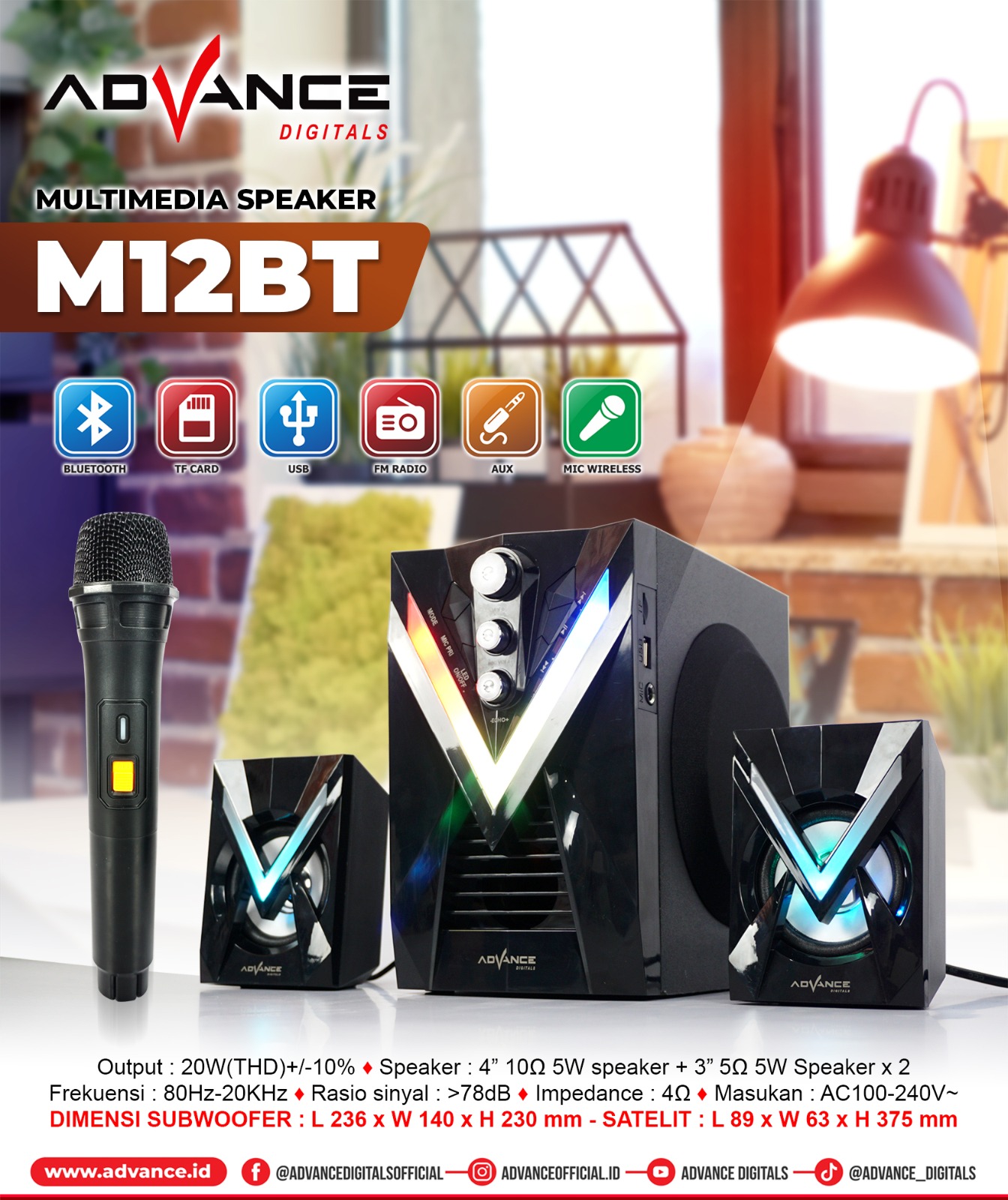 【READY STOCK】 (Flash Deal)ADVANCE speaker bluetooth Portable Aktif ...