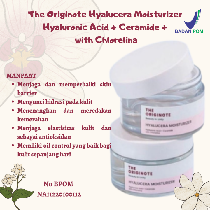 The Originote Hyalucera Moisturizer Gel - Pelembab Wajah Memperbaiki Skin Barrier dan Primer ...