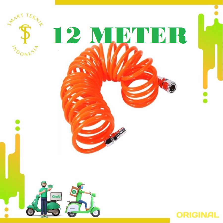 selang kompresor Selang Angin Spiral/Recoil Hose Spiral 12 Meter ...