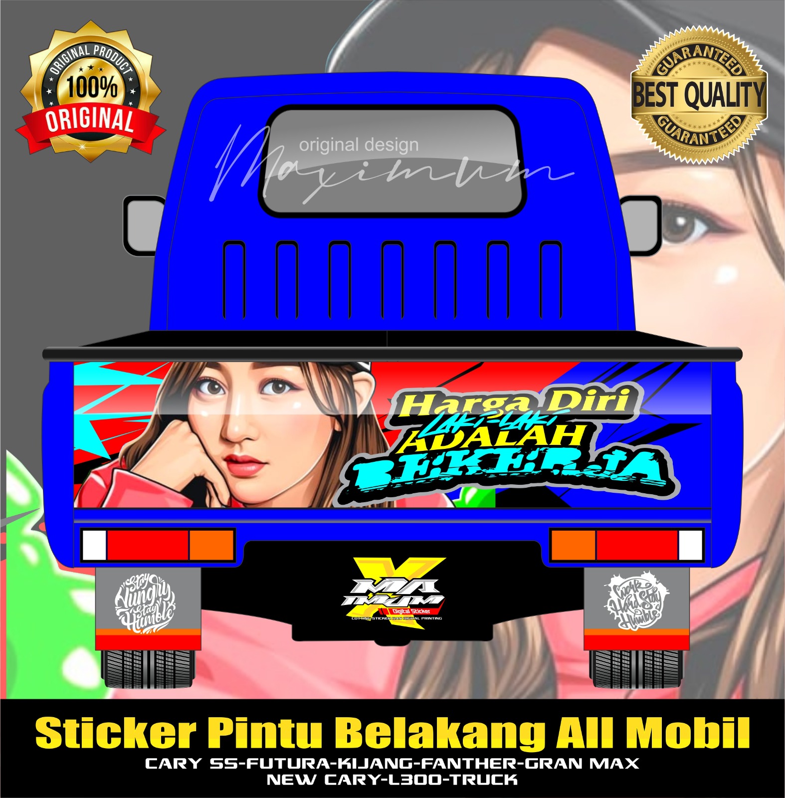 Sticker Pintu Belakang Mobil Pick Up L300 / Grandmax / Panther / Carry ...