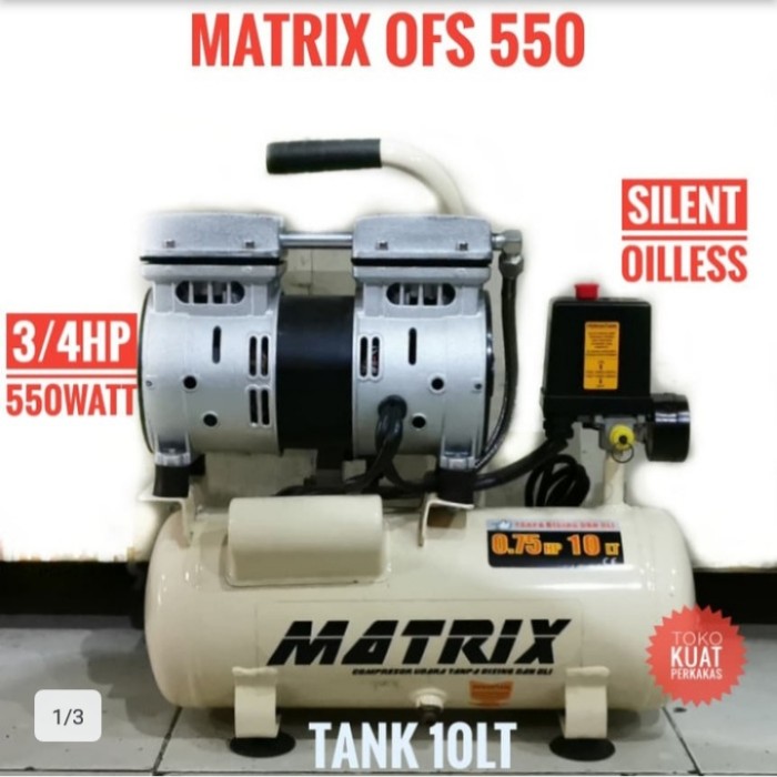 Matrix Compressor Oiless Kompresor Angin Silent Oilless 3/4 HP 0.75HP ...