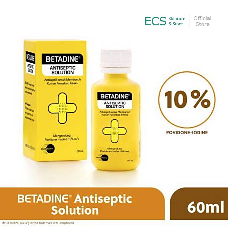 (Ukuran Besar 60 ml) Betadine Antiseptic Solution Cair - Obat Luka ...