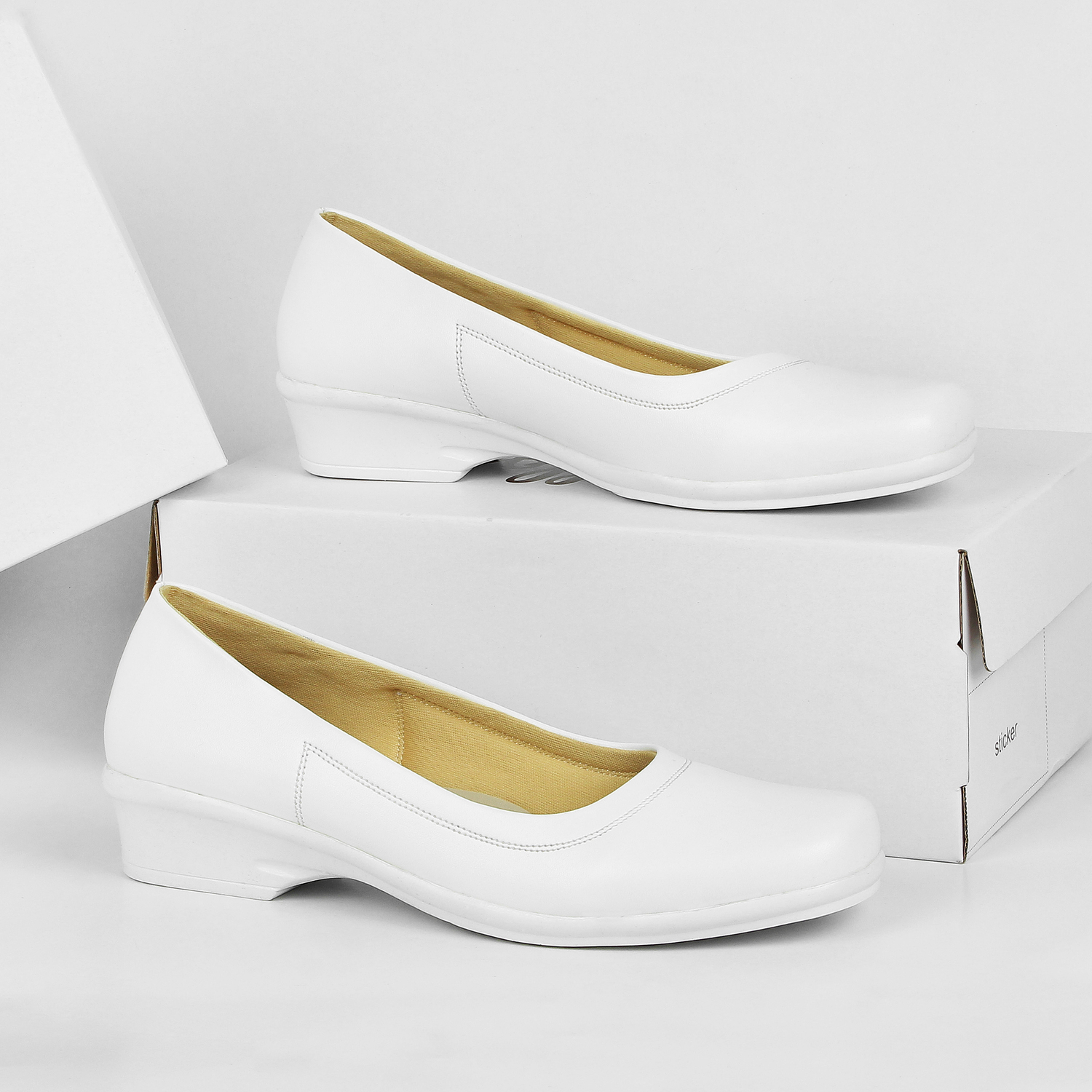 Everflow - VEW24 Sepatu Kerja Wanita White - Sepatu Pantofel Putih ...