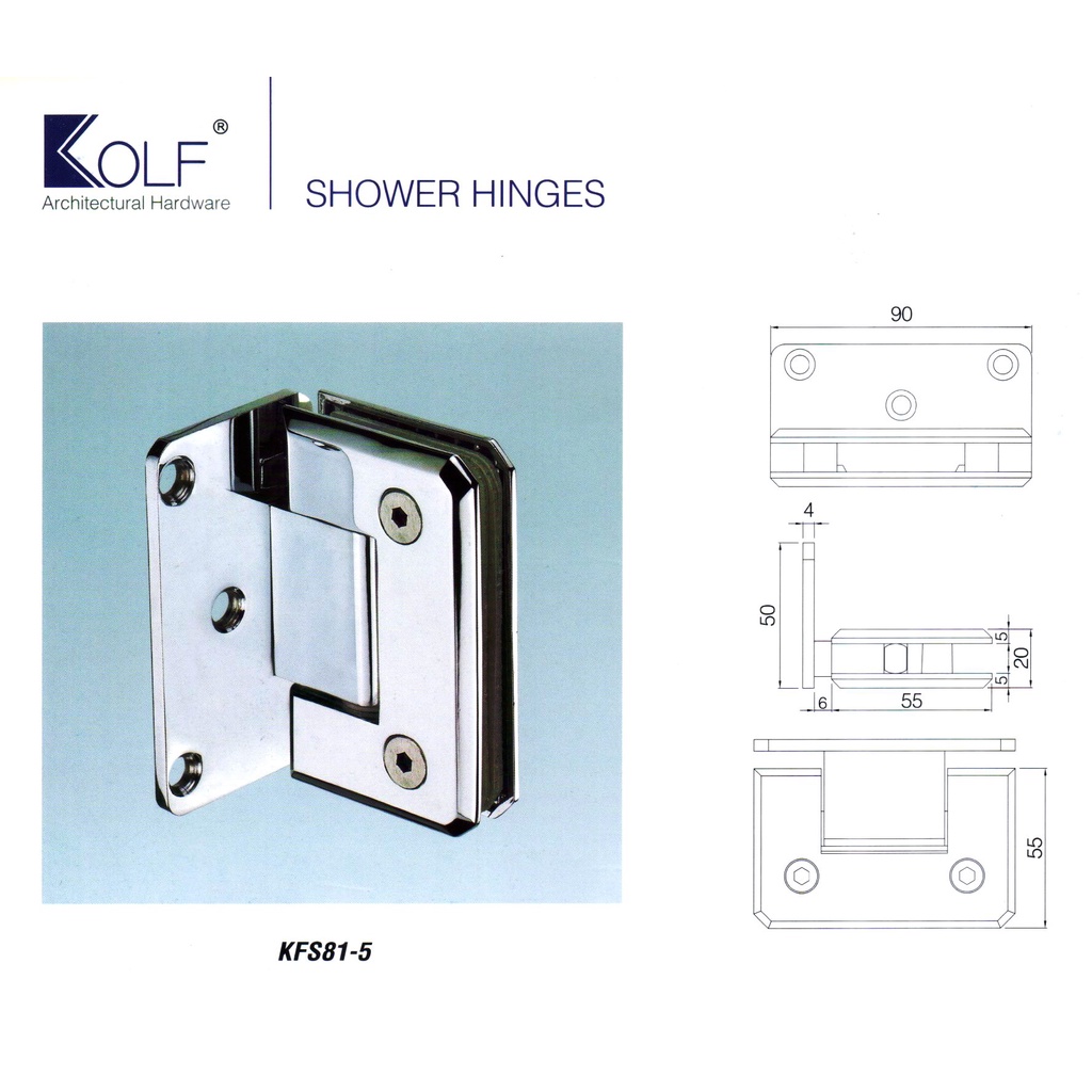 Shower Hinge Kolf 81-5 Gl To Wall Engsel Pintu Kaca Tembok KFS81-5 ...