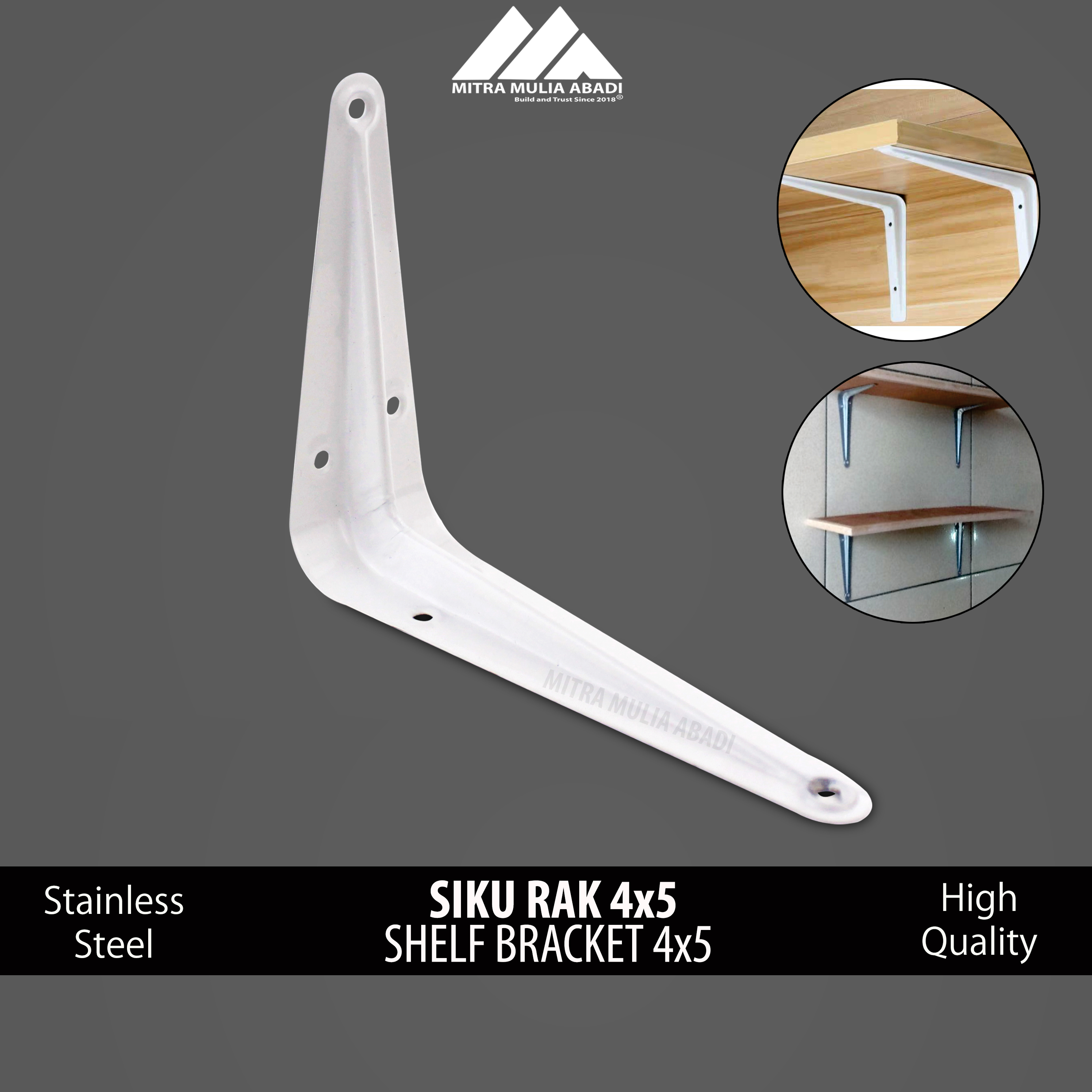 Siku Rak Besi L Putih Uk. 4x5 Inch l Shelf Bracket 1PCS | Lazada Indonesia