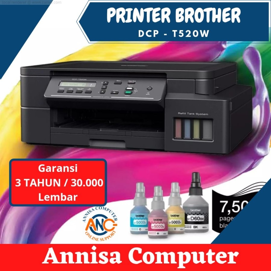 Brother DCP T520W Ink Tank Printer T520W T520 PRINT SCAN WIFI LCD ...