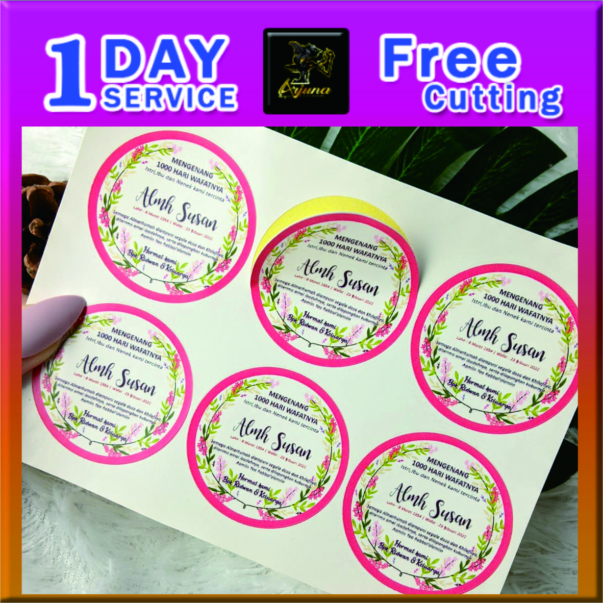 Sticker Label Bulat Mengenang Wafatnya Stiker Tahlil Mengenang Tahlilan ...