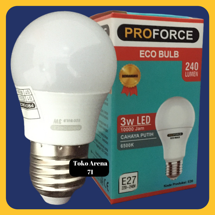 PROFORCE ECO BULB Lampu LED 3 Watt SNI Resmi Hemat Energi Cahaya Lampu ...