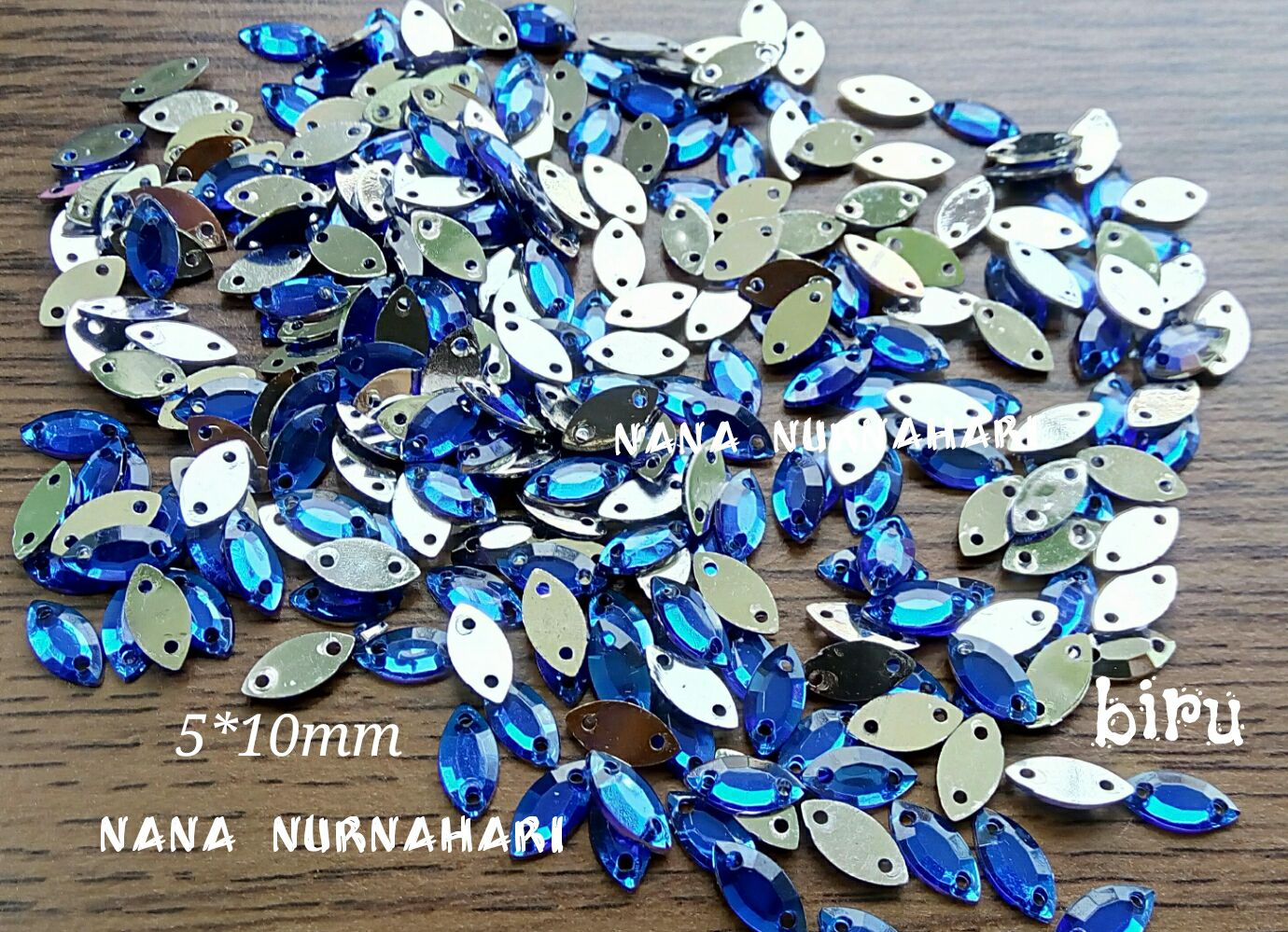 200 biji manik/ payet bentuk elip kecil ukuran 5x10mm | Lazada Indonesia