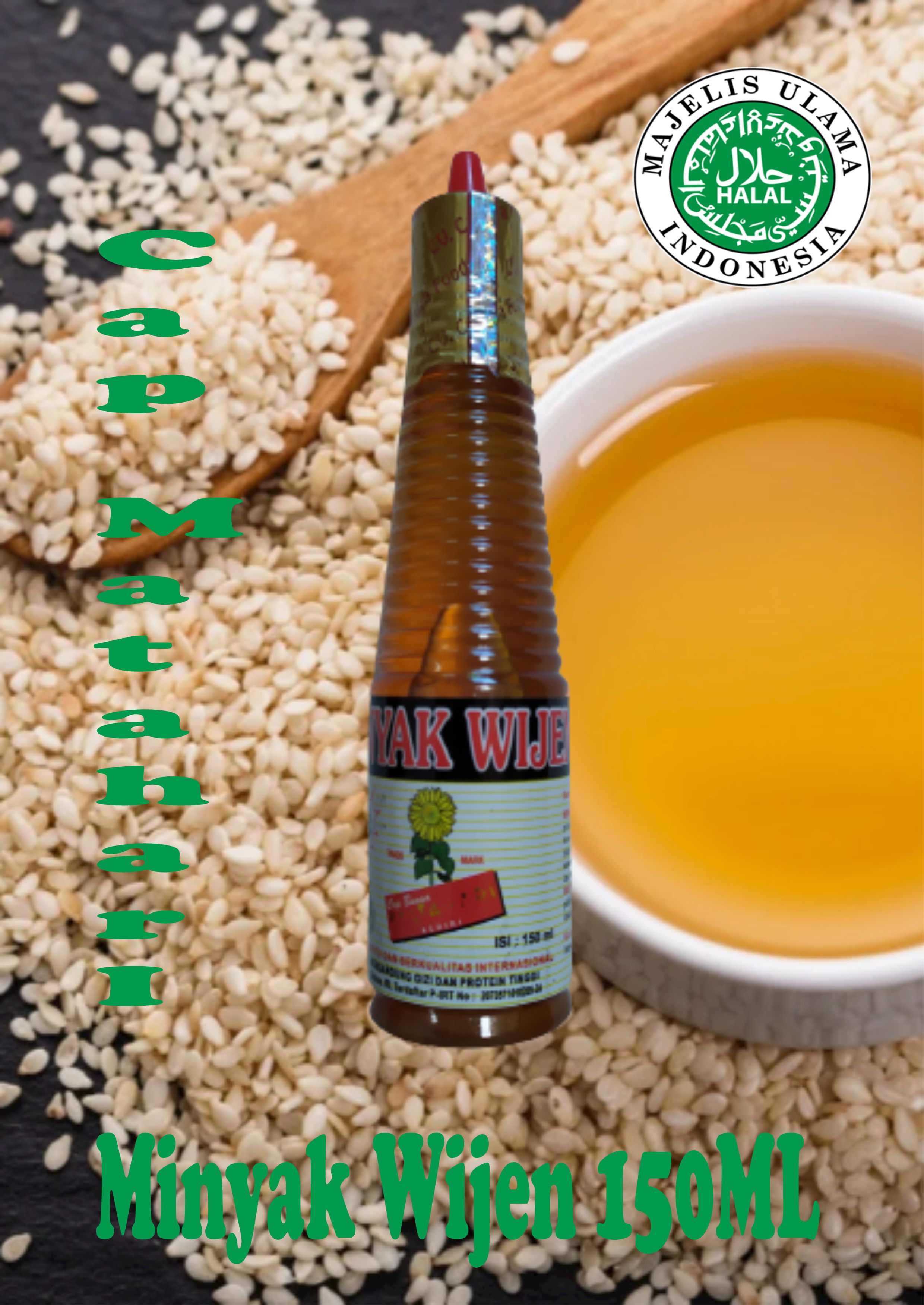 Minyak wijen organik cap matahari kemasan botol kecil 150ml(HALAL ...