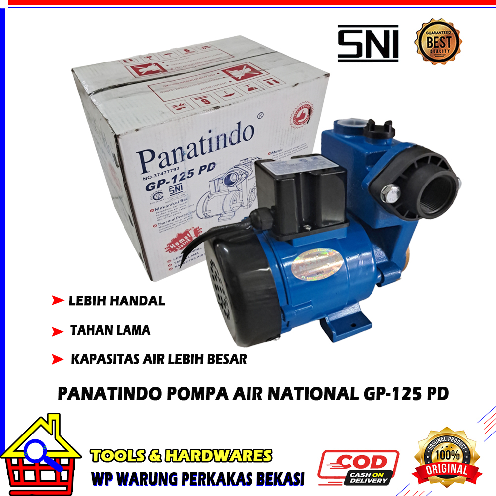 National EFOS DB-125 Pompa Air Sumur Dangkal Listrik Water Pump 125Watt / Panatindo GP-125 PD 1 ...
