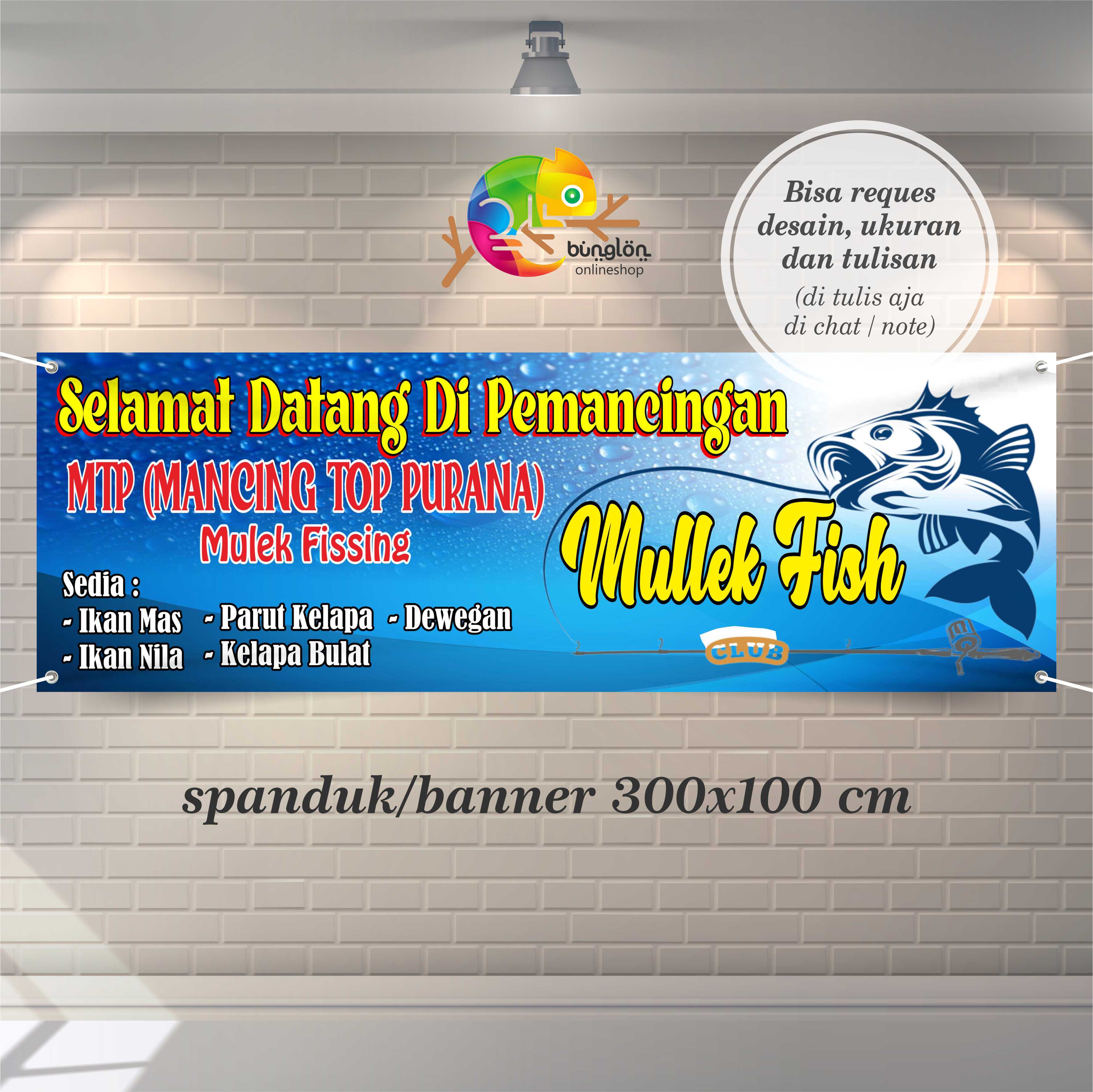 Size 300x100 Spanduk Banner Selamat Datang Di Pemancingan, Spanduk ...