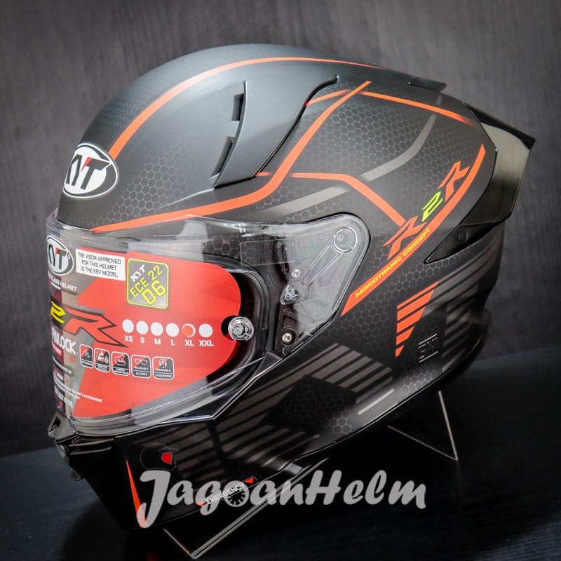 KYT R2R CLASSIC CONCEPT | MATT BLACK RED | DOUBLE VISOR | Lazada Indonesia