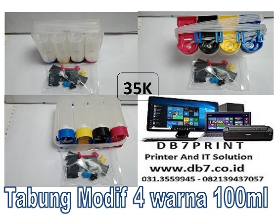 tabung infus printer 4 warna 100 ml untuk modif printer dengan system ...