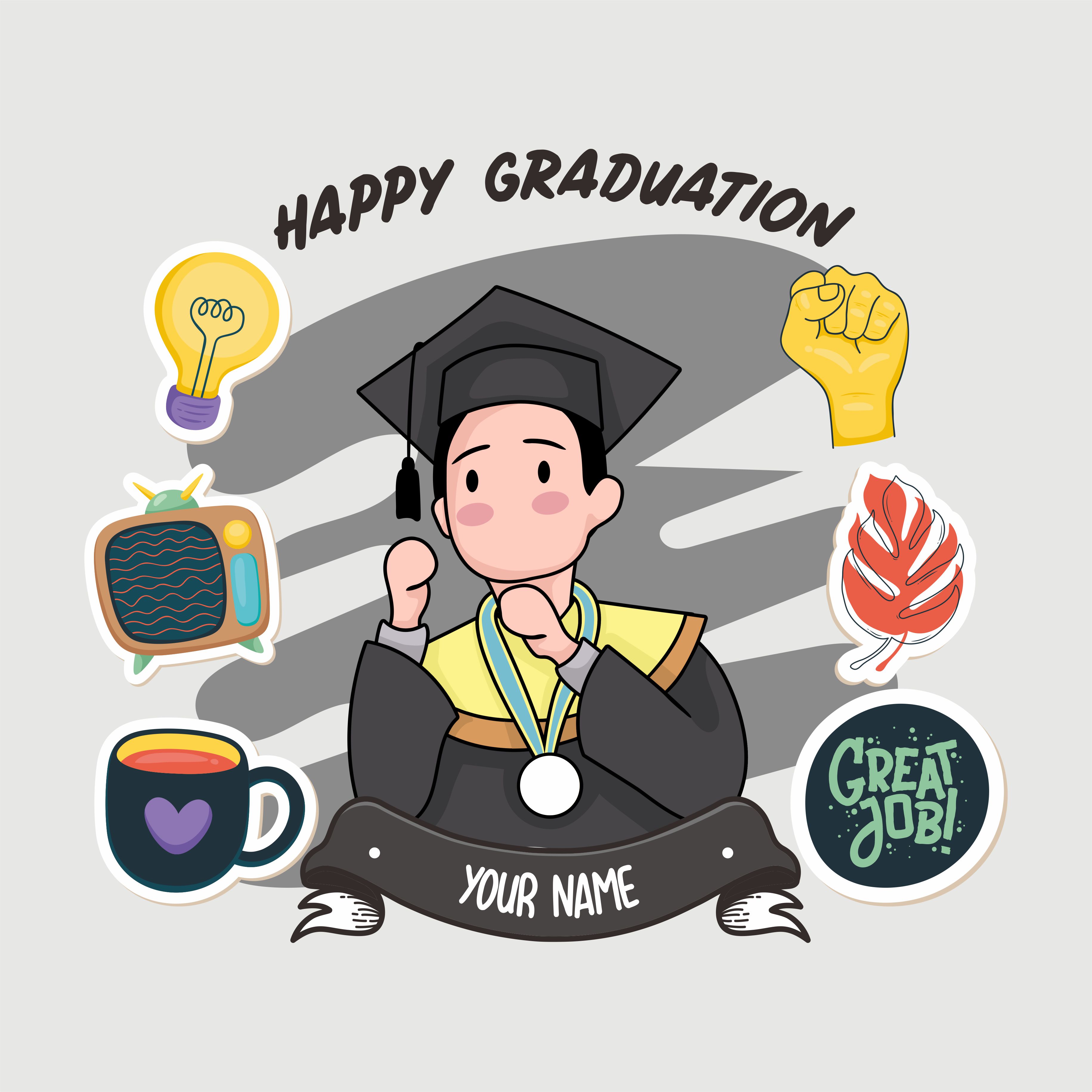 Bantal Custom Foto Karakter Cowok Hadiah Wisuda / Graduation | Lazada ...