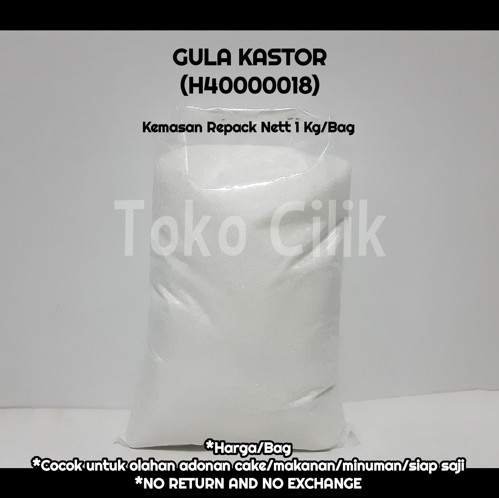 gula kastor caster sugar 1kg bahan kue cake cookies makanan topping ...