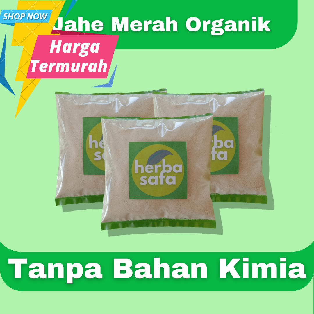 Paket 3 Kemasan 200gr Tanpa Ampas Total Berat 600gr Jahe Merah Bubuk ...