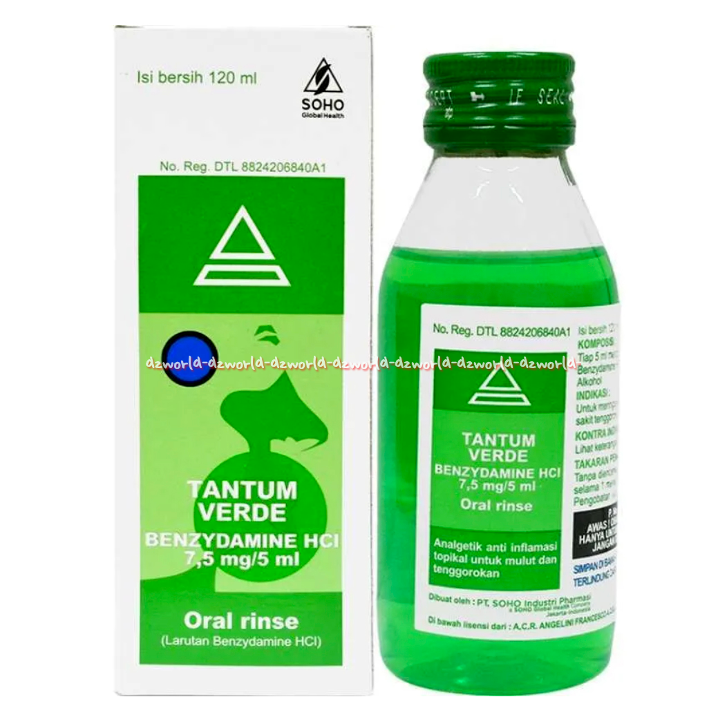 Tantum Verde 120ml Oral Rinse Larutan Benzydamine Hcl Obat Kumur Untuk ...