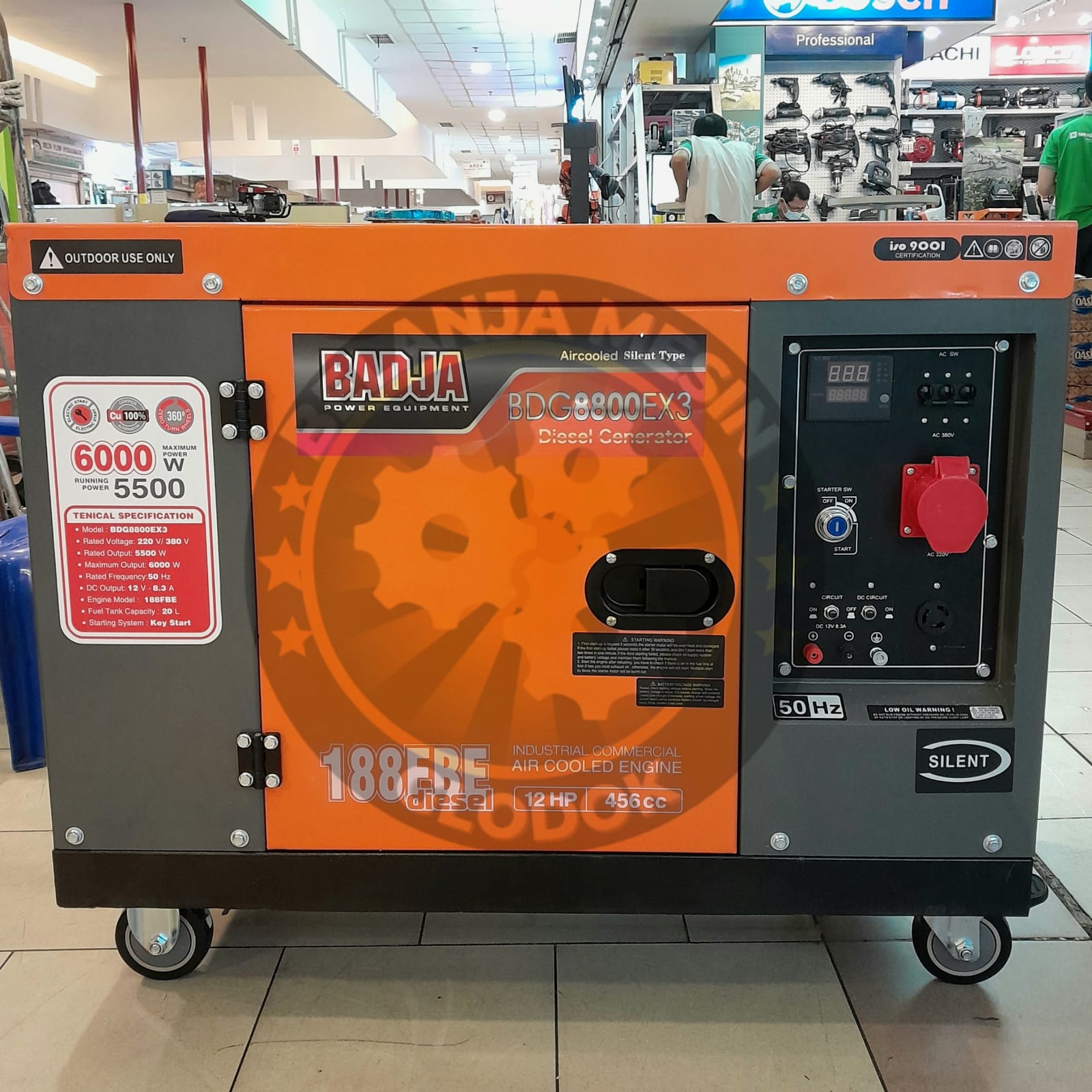 Genset Diesel 3phase 5000-6000 watt Genset 3 phase Badja BDX 8800 ...