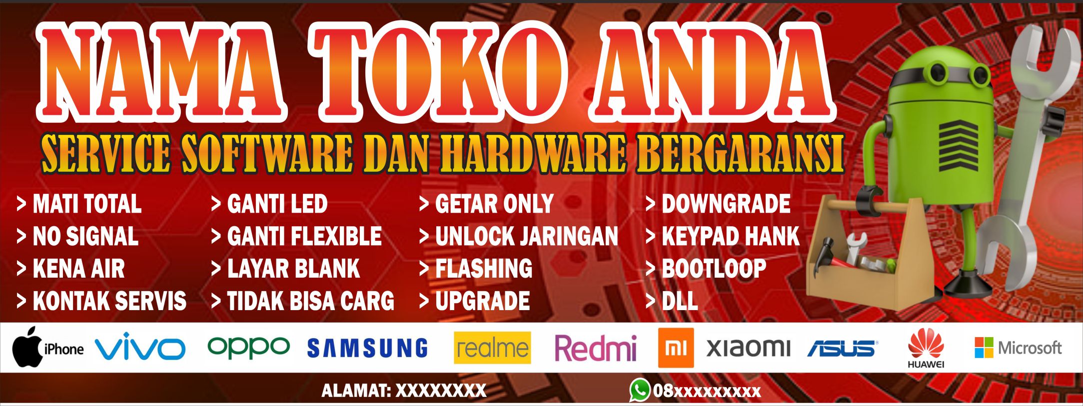Spanduk / BANNER SERVICE /SERVIS HP (free design) | Lazada Indonesia