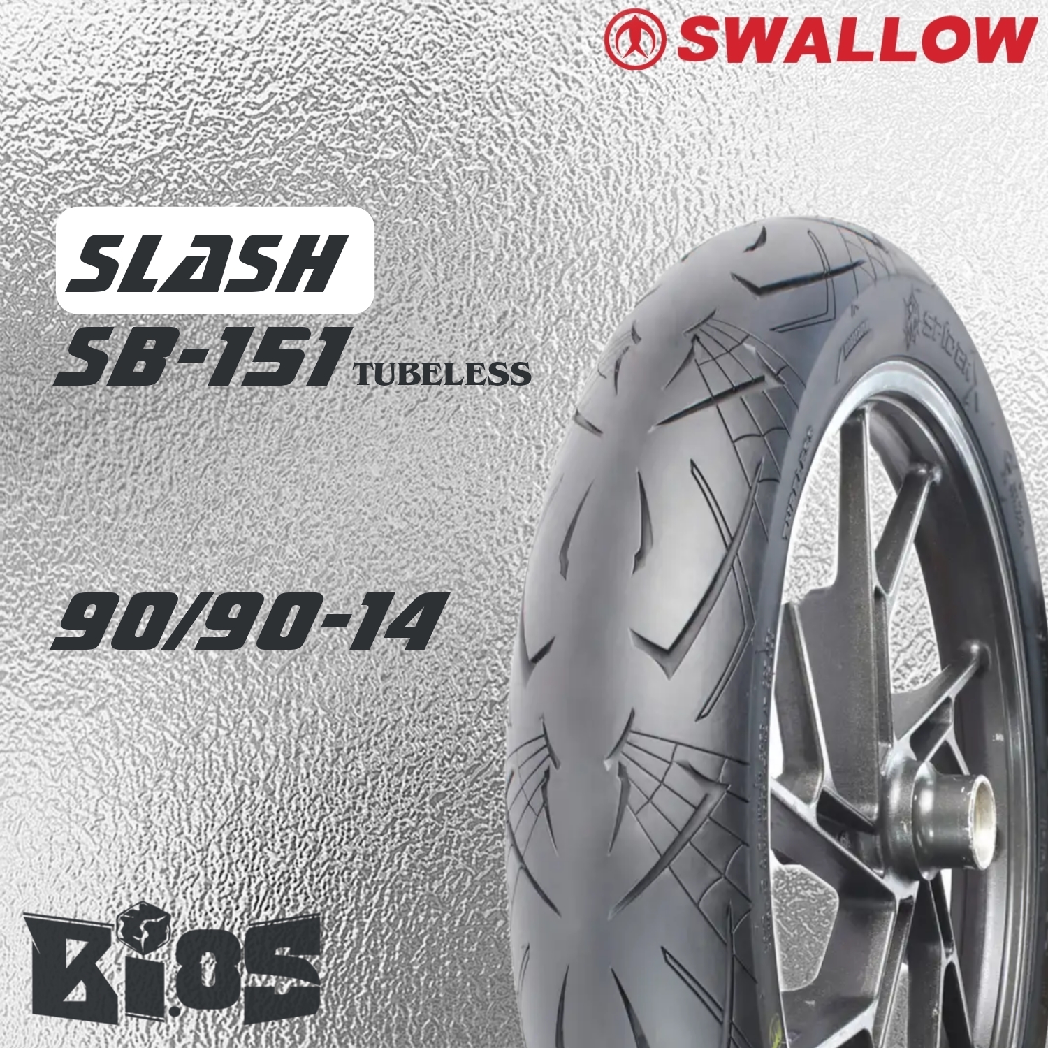 SWALLOW SPIDER X SB-166 BAN TUBELESS RING 14 UKURAN 80/90-14 & 90/90-14 BAN MATIC BEAT VARIO ...