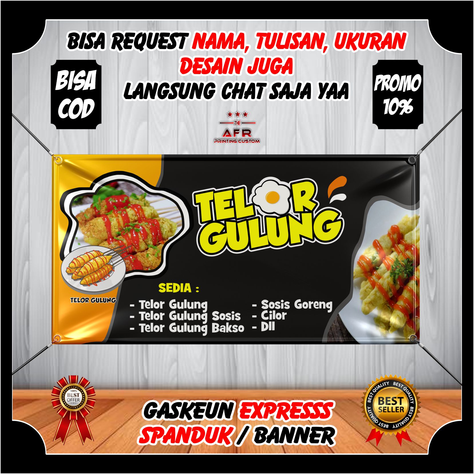 Spanduk Banner Backdrop Telor Telur Gulung Berkualitas Desain Keren ...