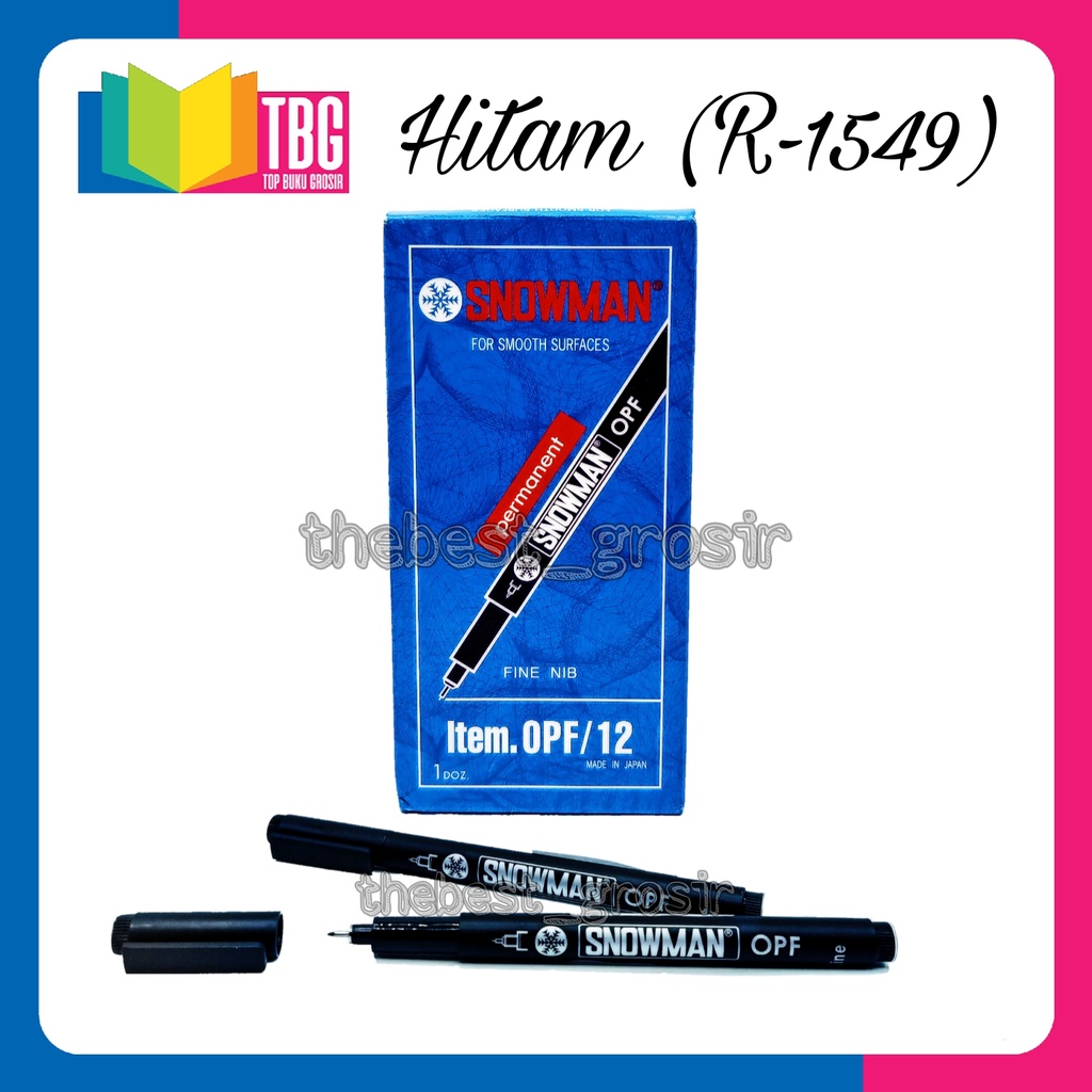 SPIDOL OHP 1F HITAM SNOWMAN / OPF DRAWING PEN MARKER/ SPIDOL PERMANENT ...