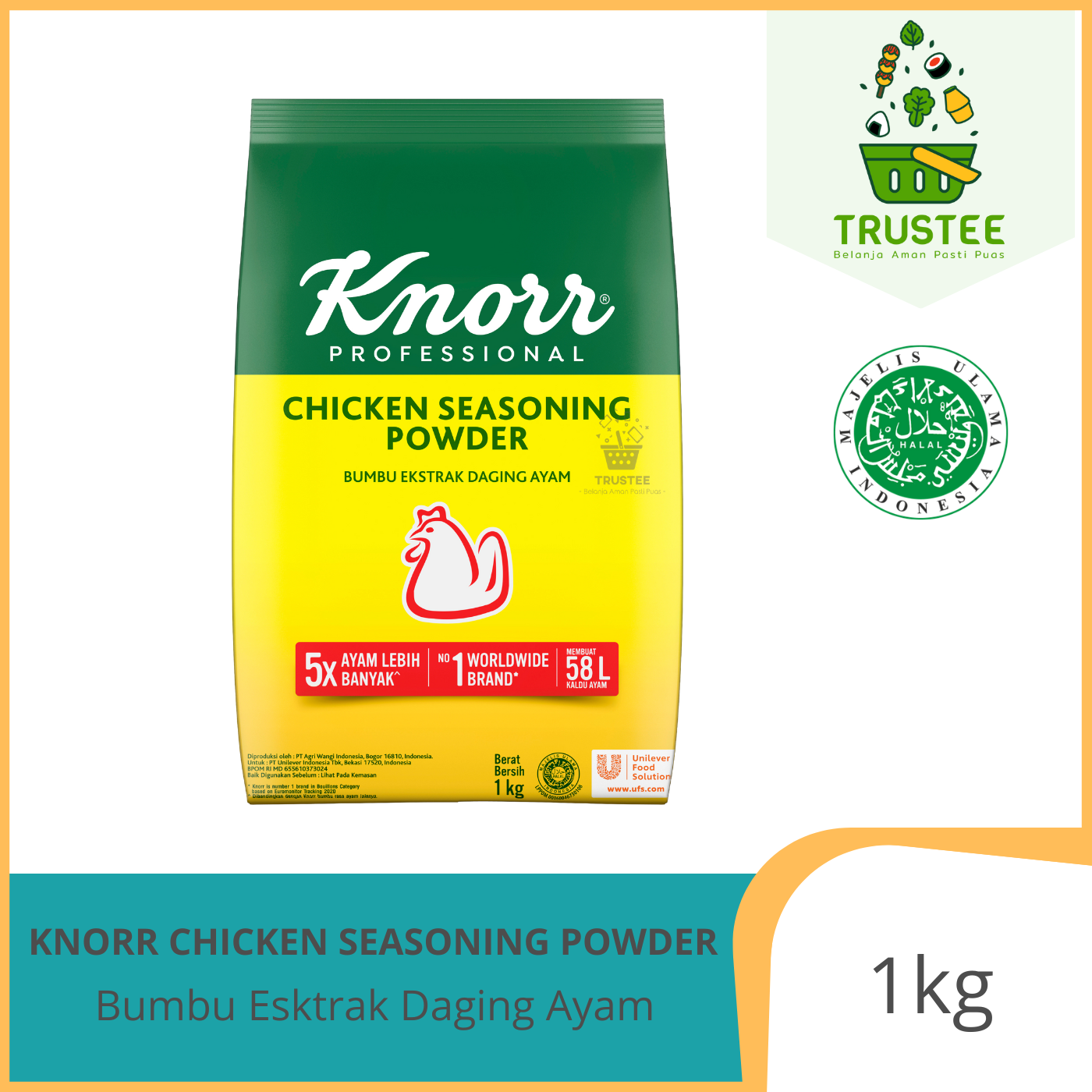 Knorr Chicken Seasoning Powder 1 kg - Bumbu Bubuk Kaldu Ayam Halal ...
