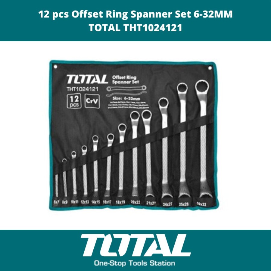 Kunci Ring Set 12pcs Offset Ring Spanner Set TOTAL THT1024121 | Lazada Indonesia