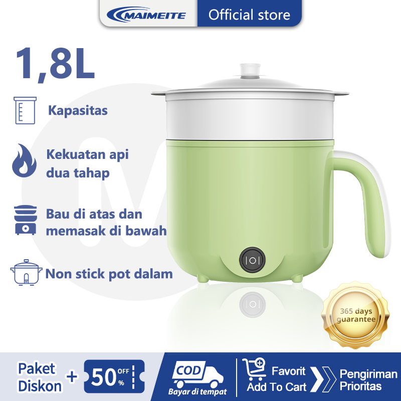 Maimeite rice cooker mini panci listrik serbaguna magicom 1.8 liter ...
