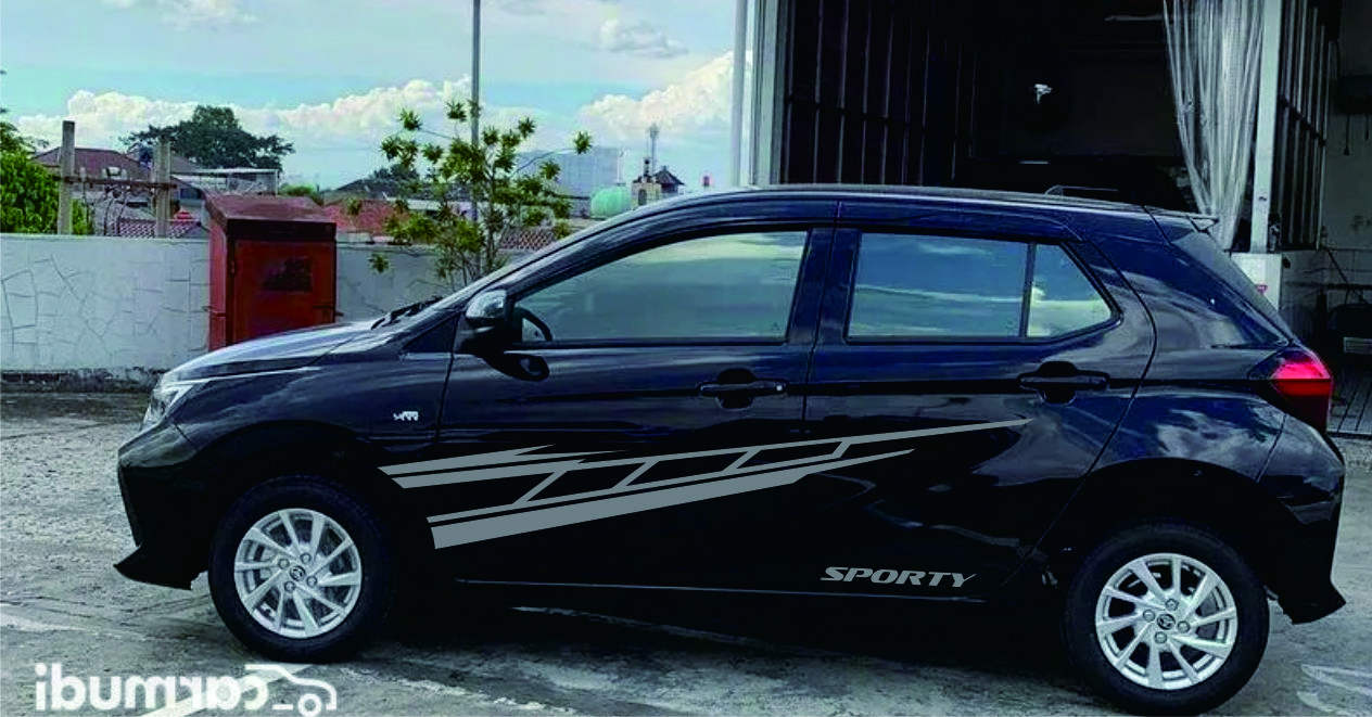 Stiker cutting mobil agya keren variasi sticker body samping ayla putih ...