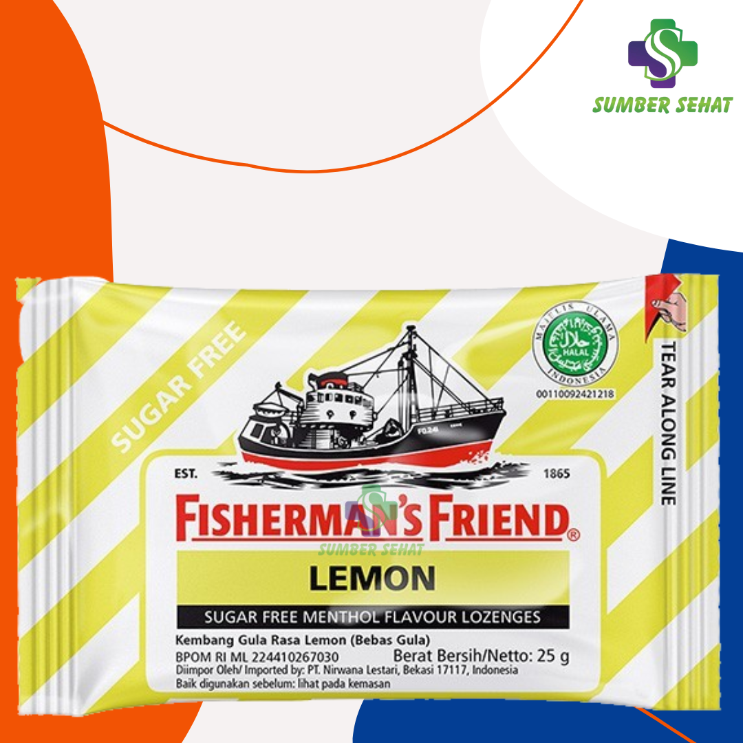 FISHERMAN'S FRIEND LOZENGES LEMON SUGAR FREE SACHET | Lazada Indonesia