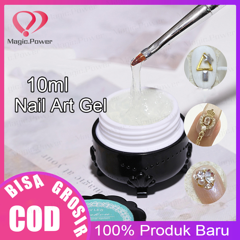 Lem Gel Transparan Super Lengket 10ml Lem Aksesoris kuku / Sticking Drill Glue / Nail Glue Gel ...