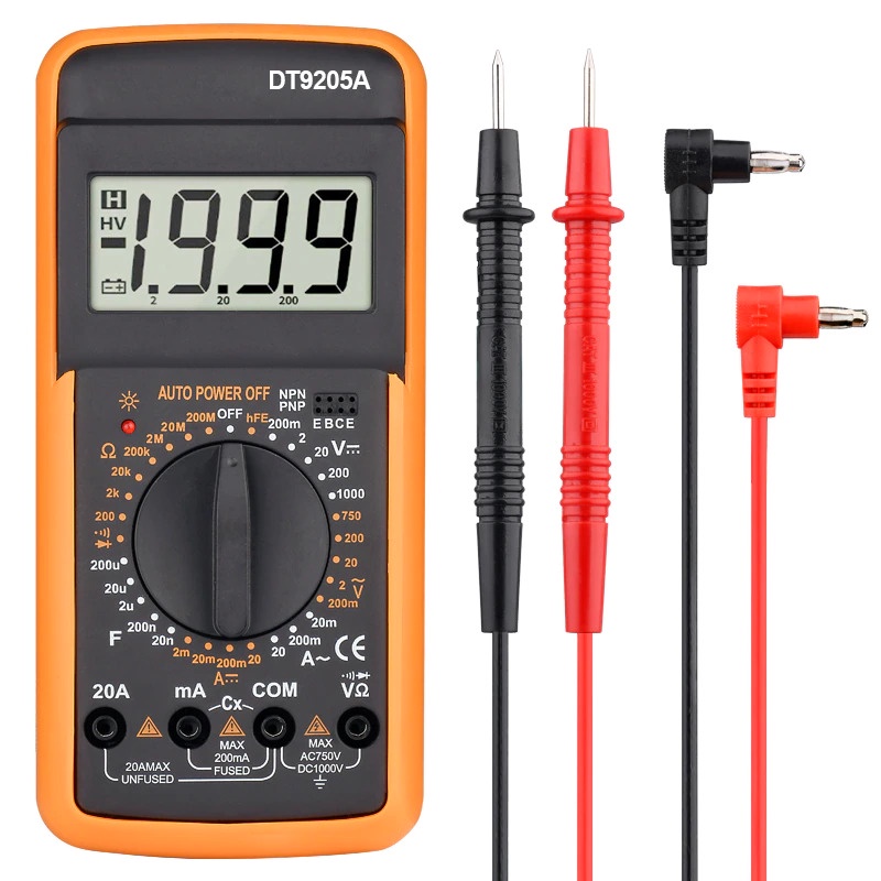 MULTITESTER AVO MULTIMETER DIGITAL DT-9205A MULTITESTER LCD BESAR ASLI ...