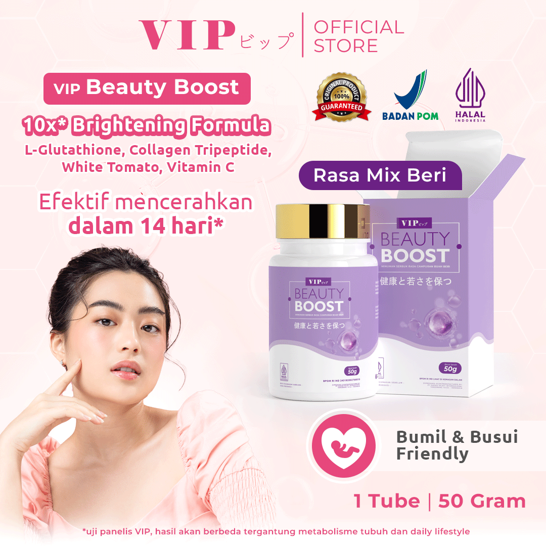 VIP Beauty Boost 10x Brightening Formula Rasa Mix Berry Dan Strawberry ...