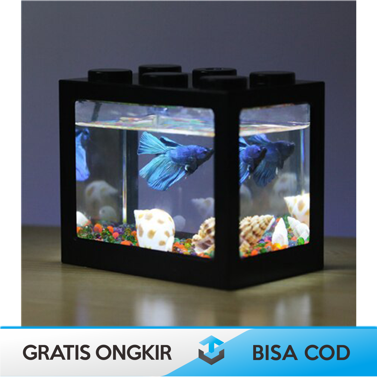 AQUARIUM / AKUARIUM IKAN CUPANG MINI AKLIRIK ORIGINAL TOPINCN LEGO LED ...