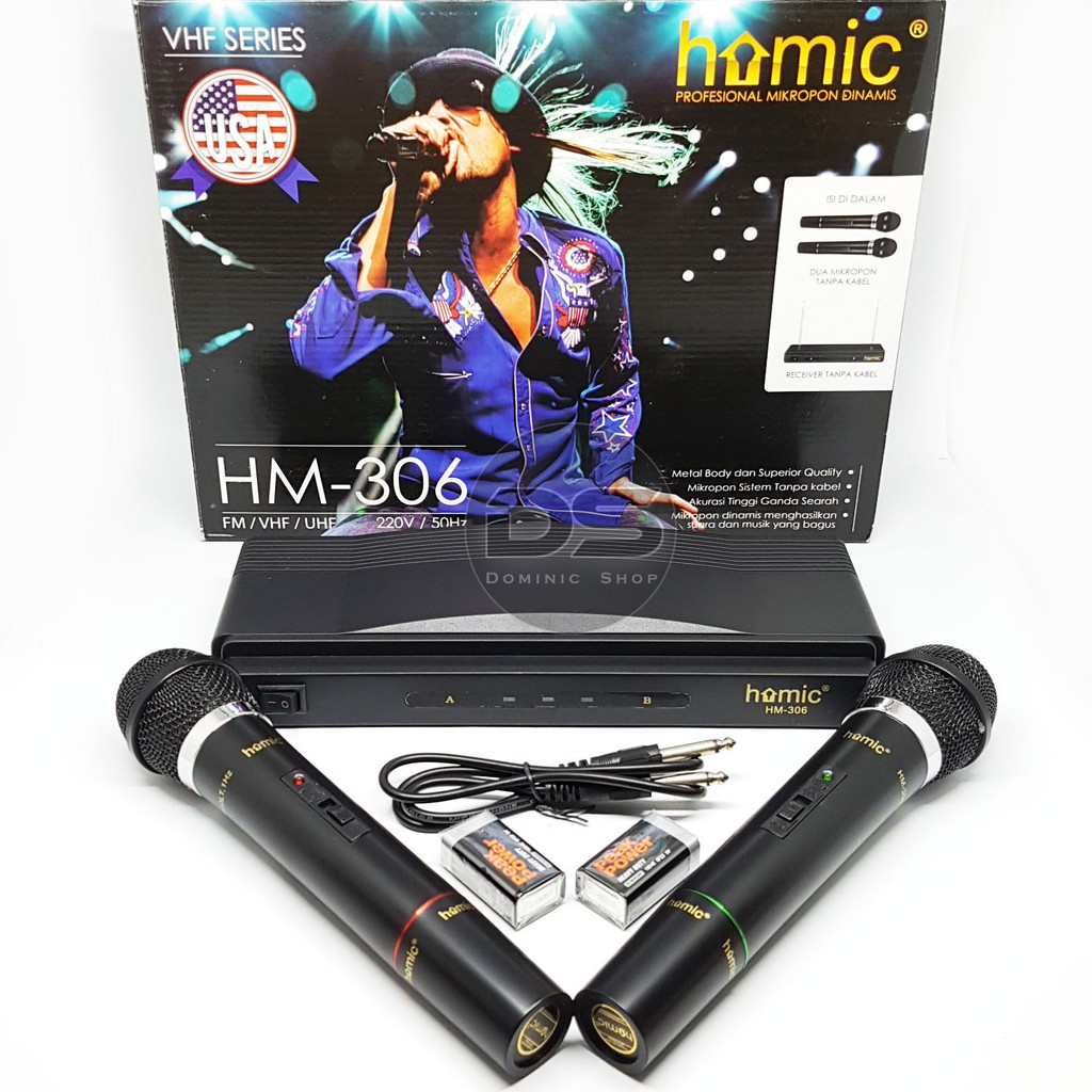 Microphone Double Wireless - HOMIC HM-306 Buat Karaoke | Lazada Indonesia