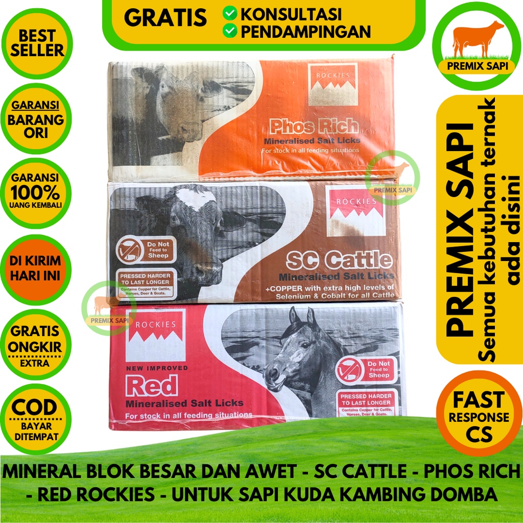 MINERAL BLOK SC CATTLE 10kg - Premix mineral bentuk blok untuk sapi ...