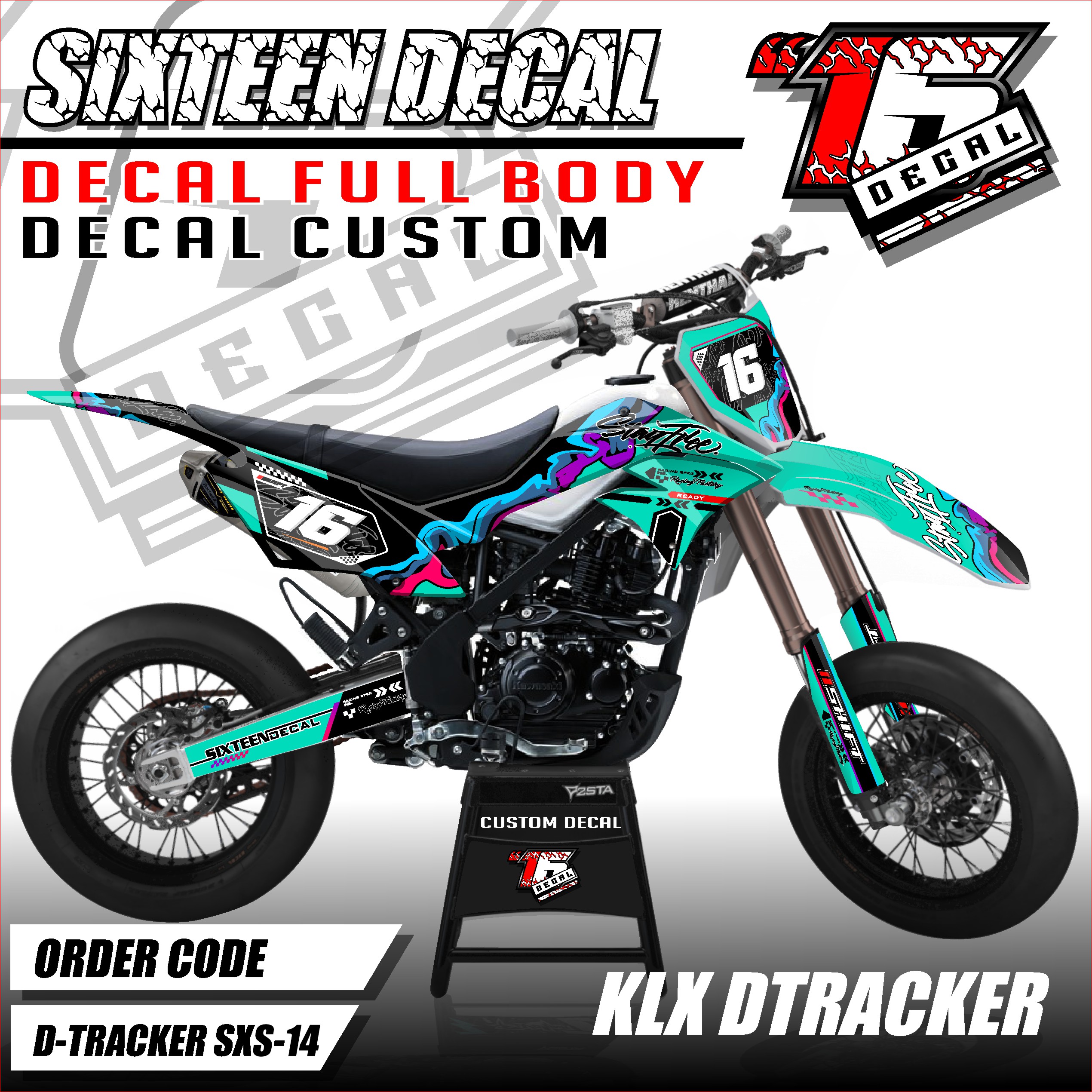 decal dtracker 150 supermoto full body decal klx dtracker 150 full body ...