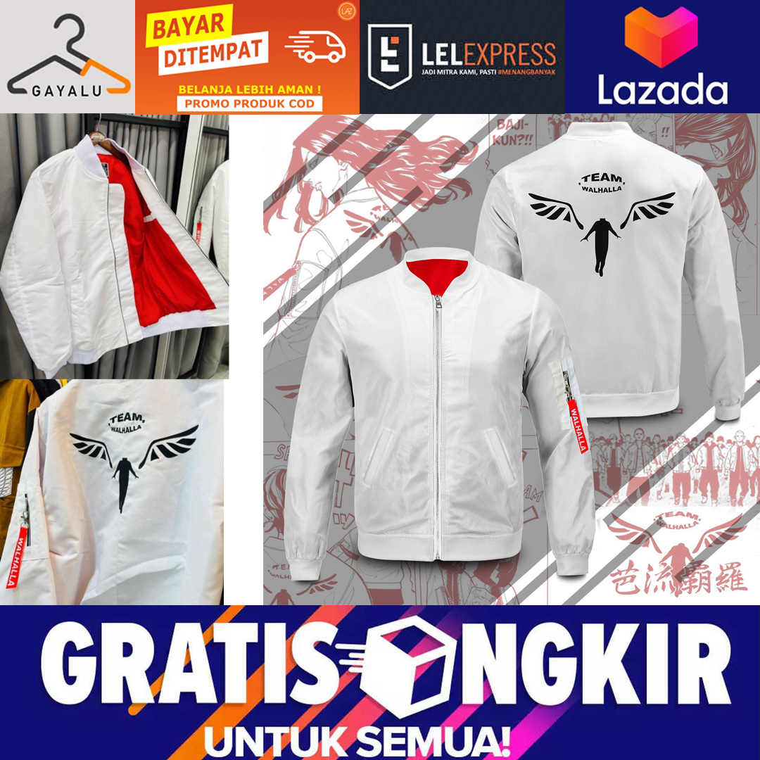 Valhalla Jaket Bomber Anime Tokyo Revengers Shuji Hanma Gang Walhalla ...