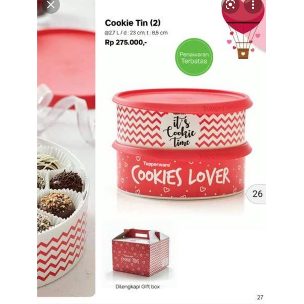 cookie tins tupperware / tempat cookies tupperware / wadah roti ...