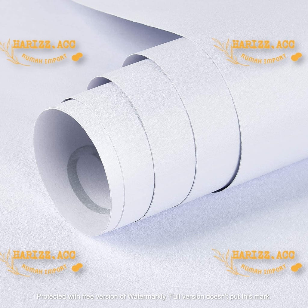 WALLPAPER STIKER DINDING POLOS PUTIH SERAT 45CM X 10M | Lazada Indonesia