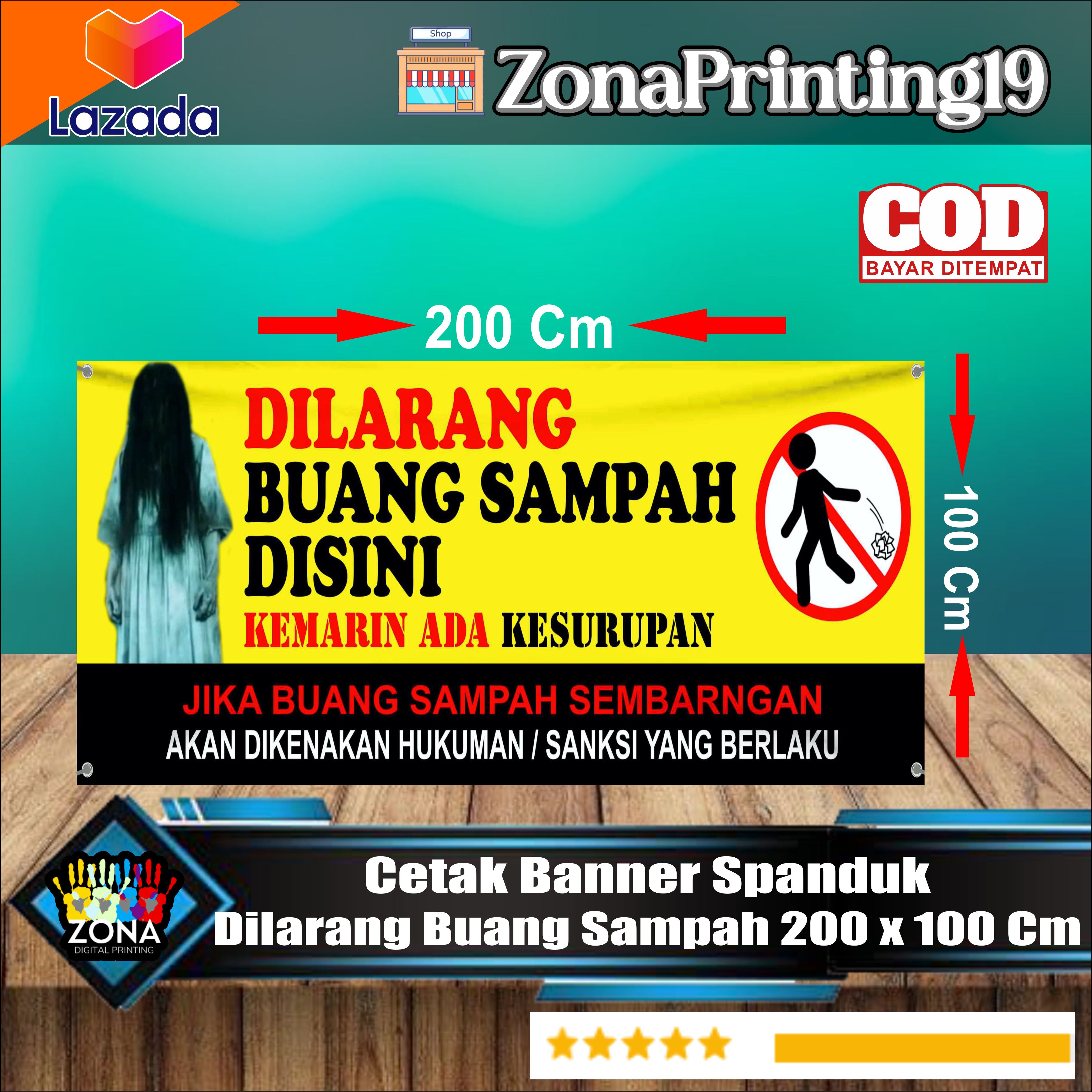 Cetak Banner Spanduk Dilarang Membuang Sampah Sembarang monyet Bebas ...