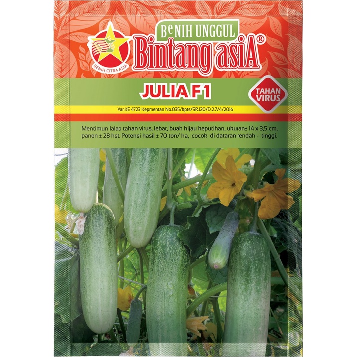 Benih Mentimun Timun JULIA F1 20 Gram Cap Bintang Asia PT Benih Citra ...