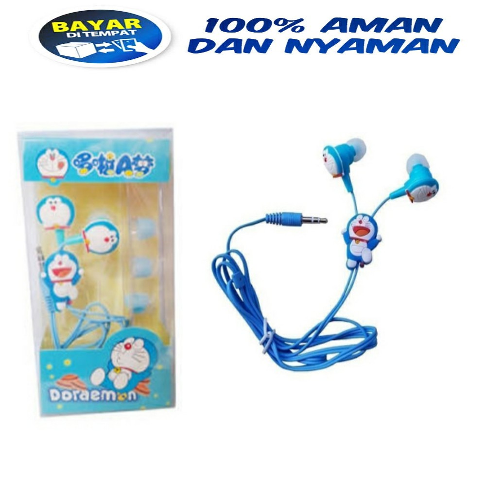 Tanpa Setting- Terlaris dan Termurah - Hendsfree Karakter Doraemon Earphone Headset - WARNA BLUE ...