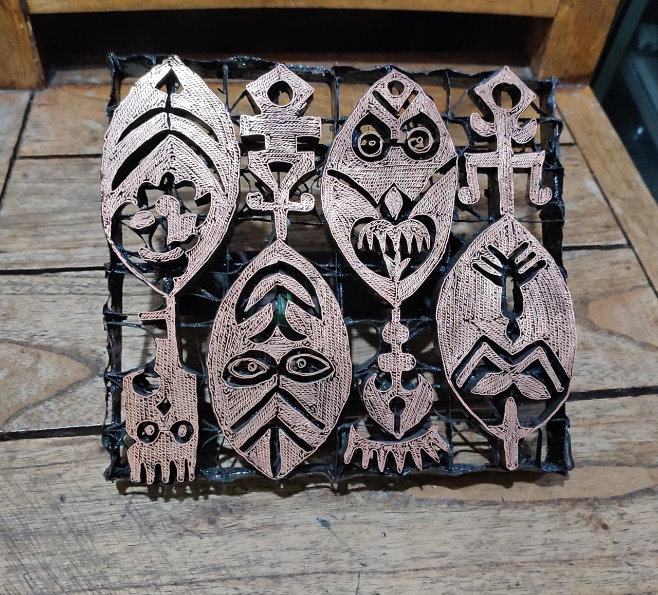 Alat Cap Batik Bahan Material Tembaga Kuningan Motif Primitif Etnik ...