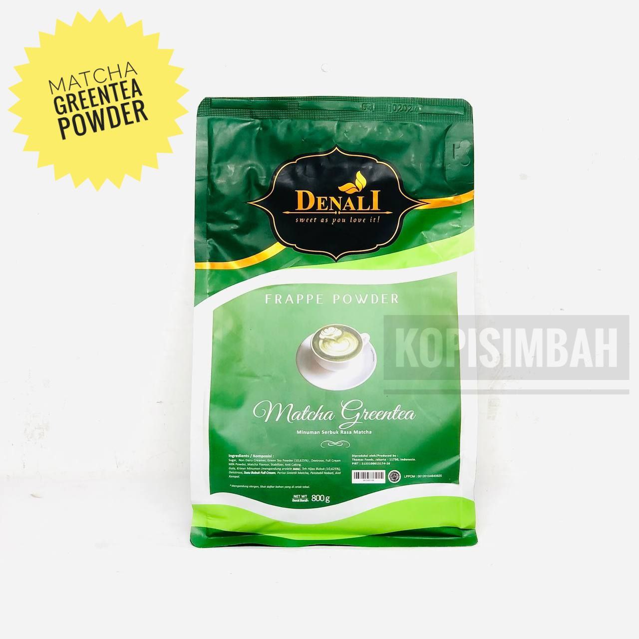 Powder DENALI Rasa MATCHA GREENTEA 800 Gram Bubuk Minuman Green Tea Teh ...