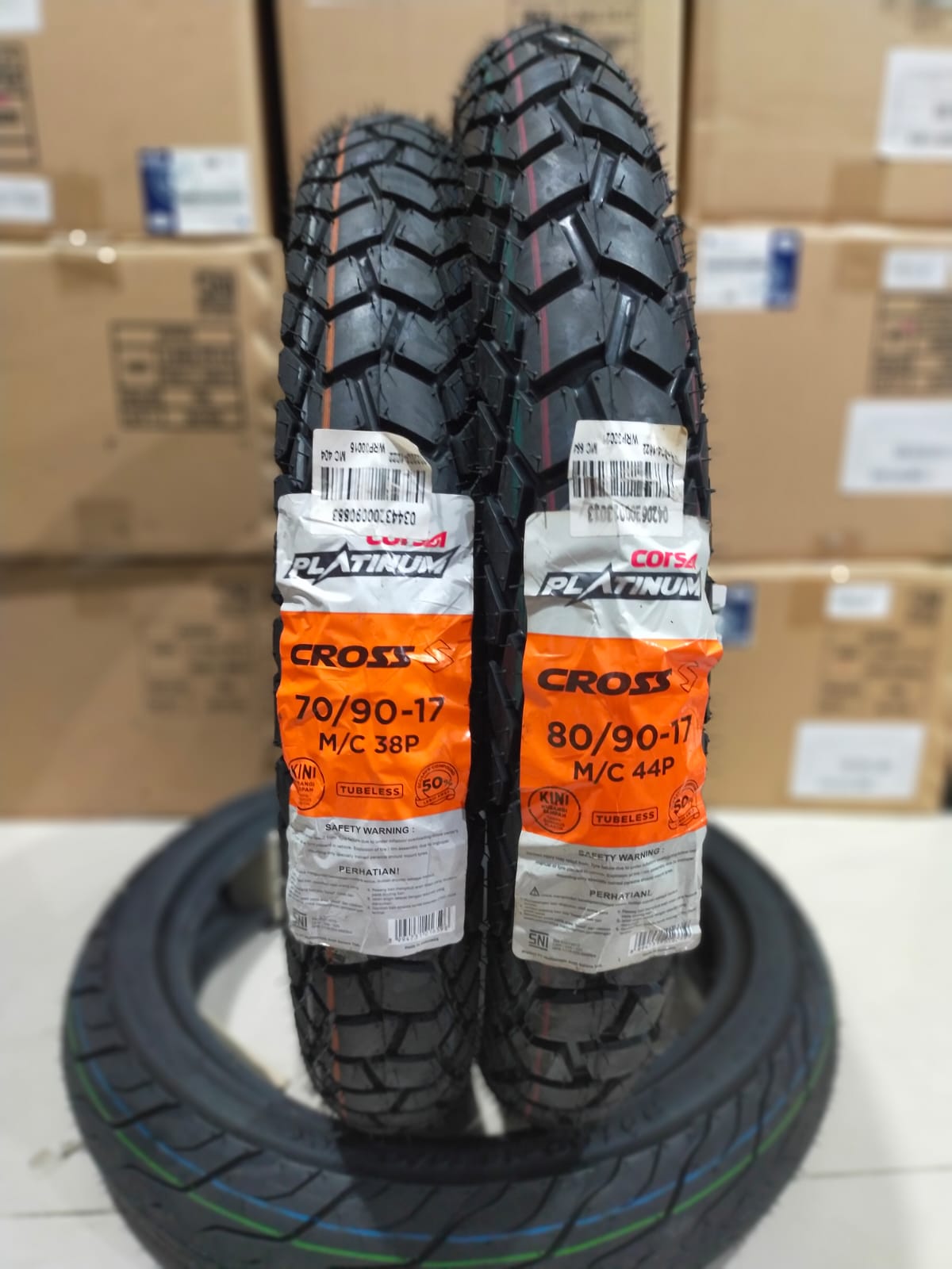 Paket Ban Motor CORSA CROSS S 70/90 Dan 80/90 Ring 17 Semi Trail Tubeles Free Pentil | Lazada ...